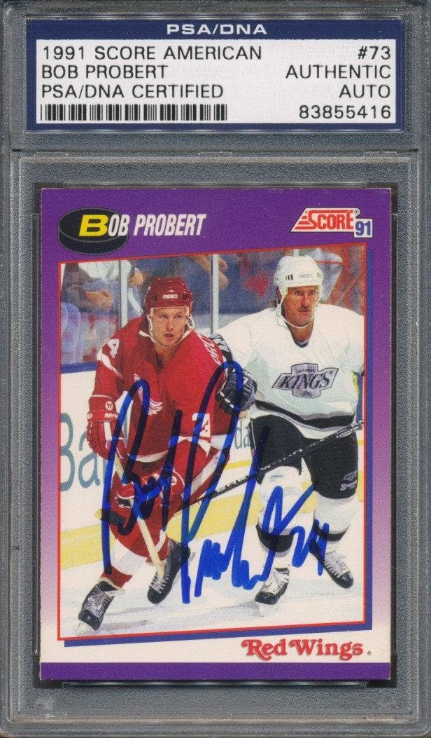 1991/92 Score American #73 Bob Probert Certified Authentic Auto *5416 ...