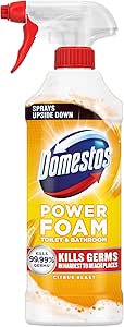 Domestos Power Foam Citrus Blast Upside Down Spray bleach-free toilet ...