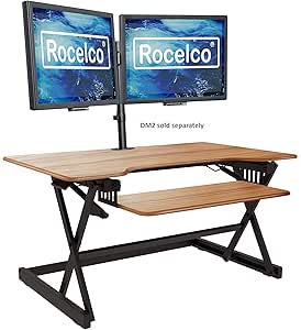 Rocelco 40" Large Height Adjustable Standing Desk Converter - Quick Sit ...