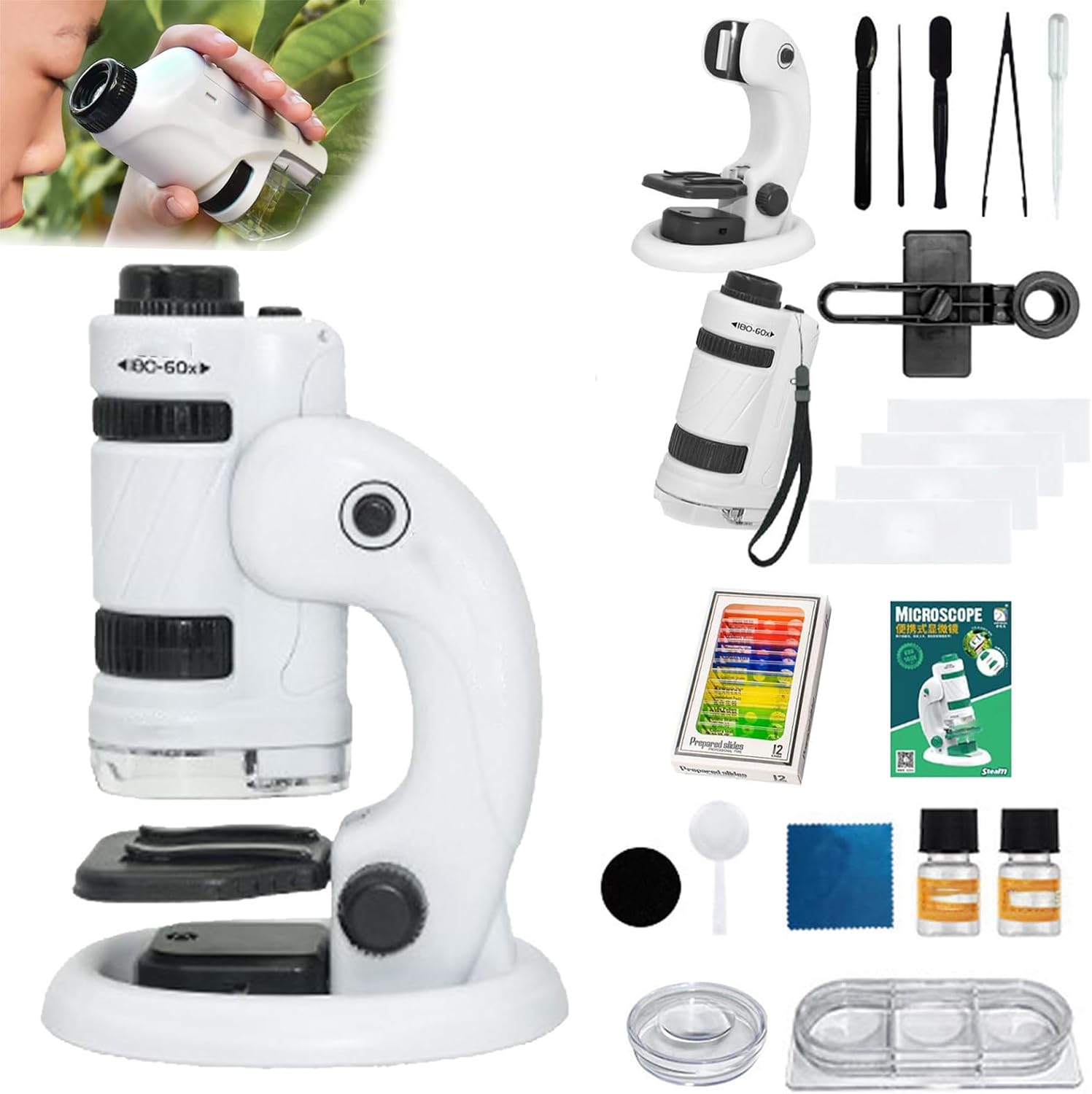 Amazon.com: Minilabsters Miniscope Kids, 60X-120X Handheld Pocket ...