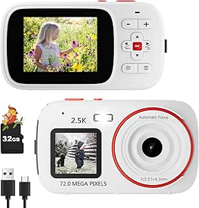 Amazon.com : Digital Camera for Kids Teens Girls Boys, Point and Shoot ...