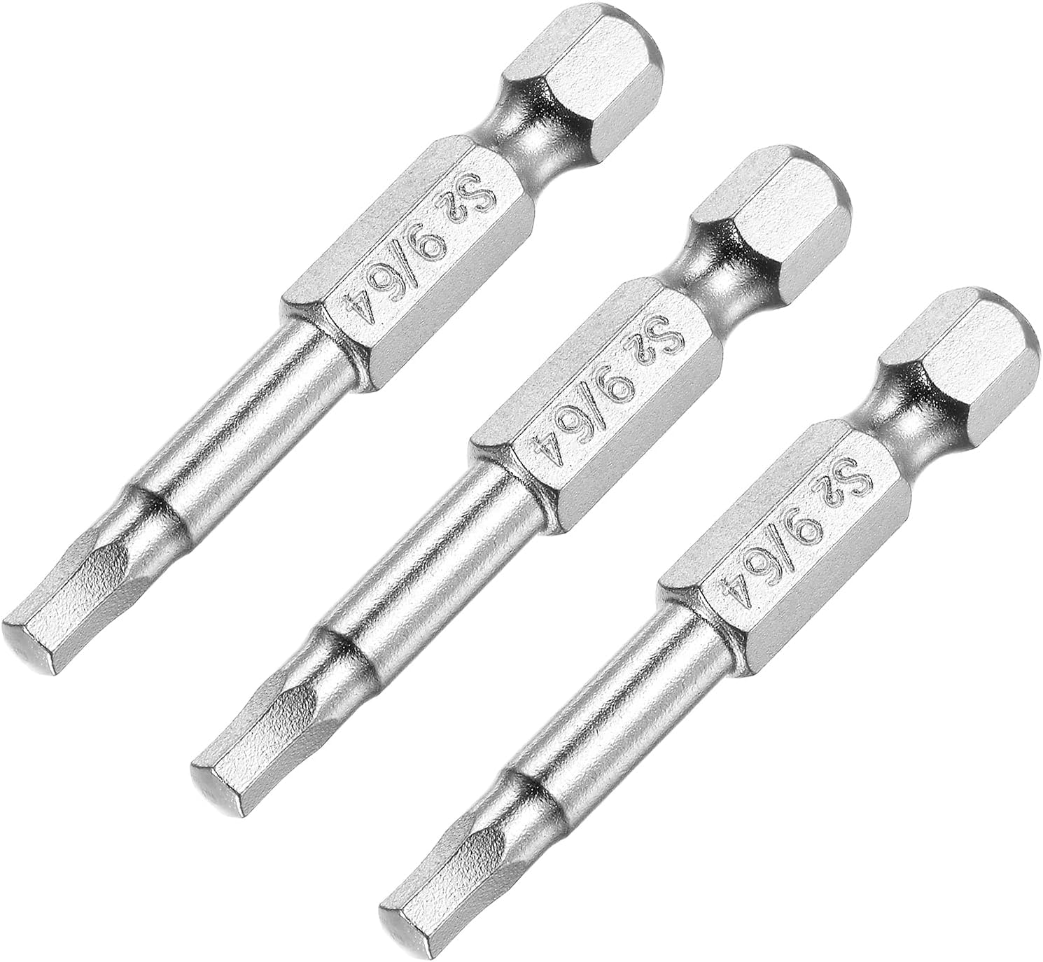 uxcell 9/64" Magnetic Hex Head Screwdriver Bit, 1/4" Hex Shank 2 ...