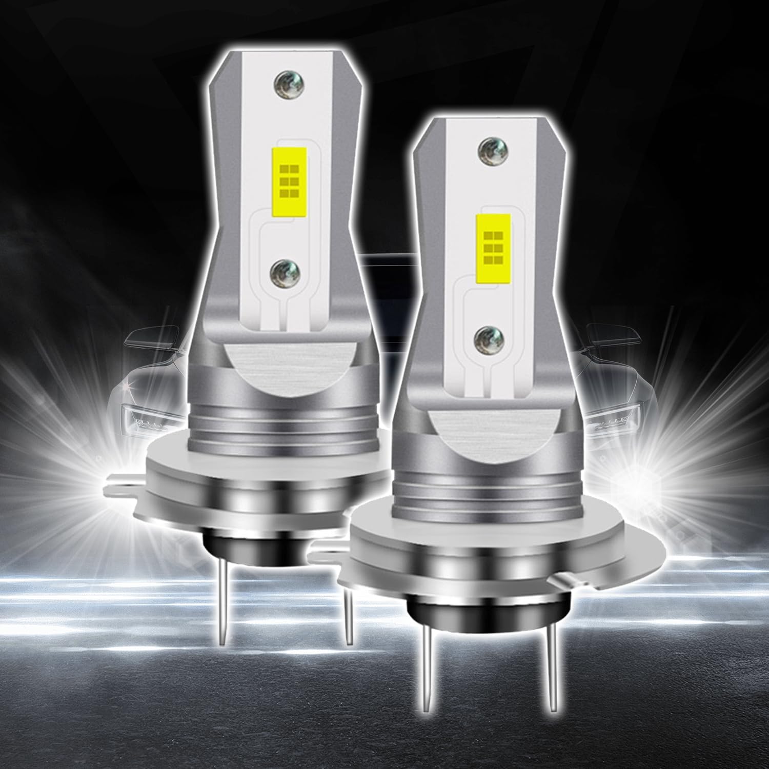 Amazon.com: UZZH 2 PCS Car H7 LED Bulbs, 6000K Super Bright LED Fog ...