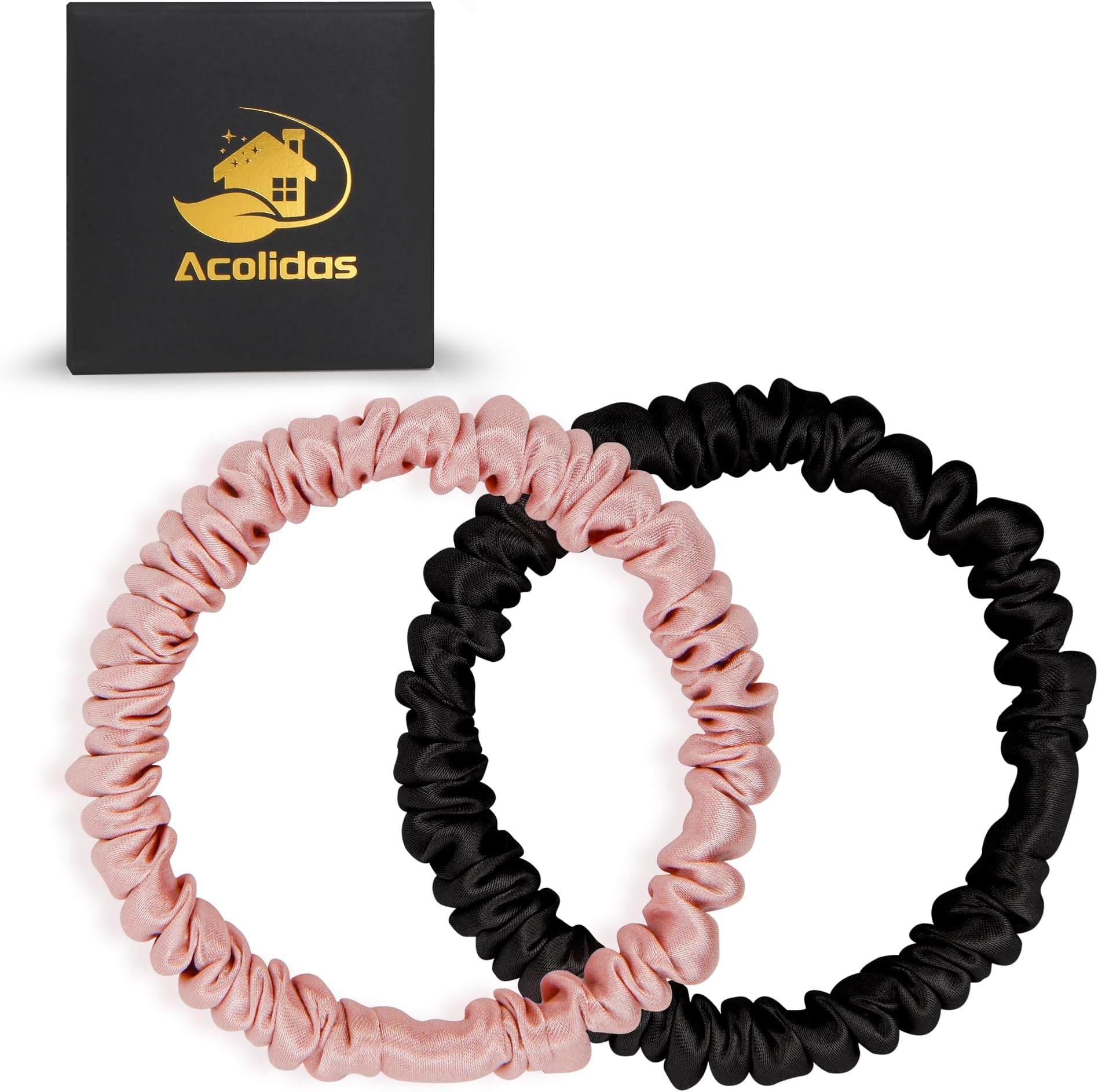 Amazon.com : SEMRUE 100% Mulberry Silk Scrunchies, 22 Momme Pure ...