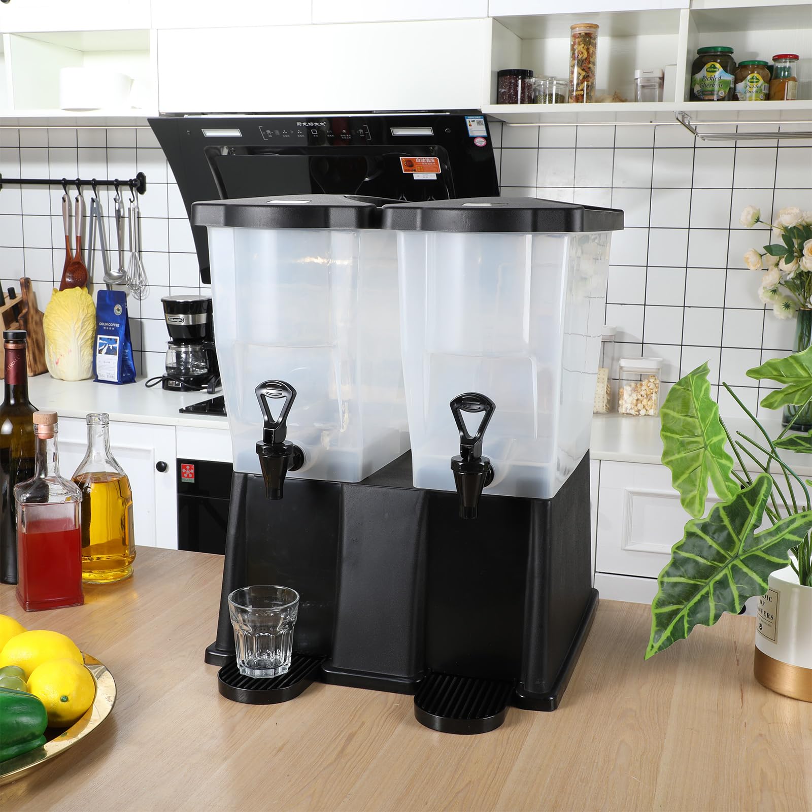 Maxcheck 6 Gallon Double Tank Drink Dispenser Plastic Beverage ...