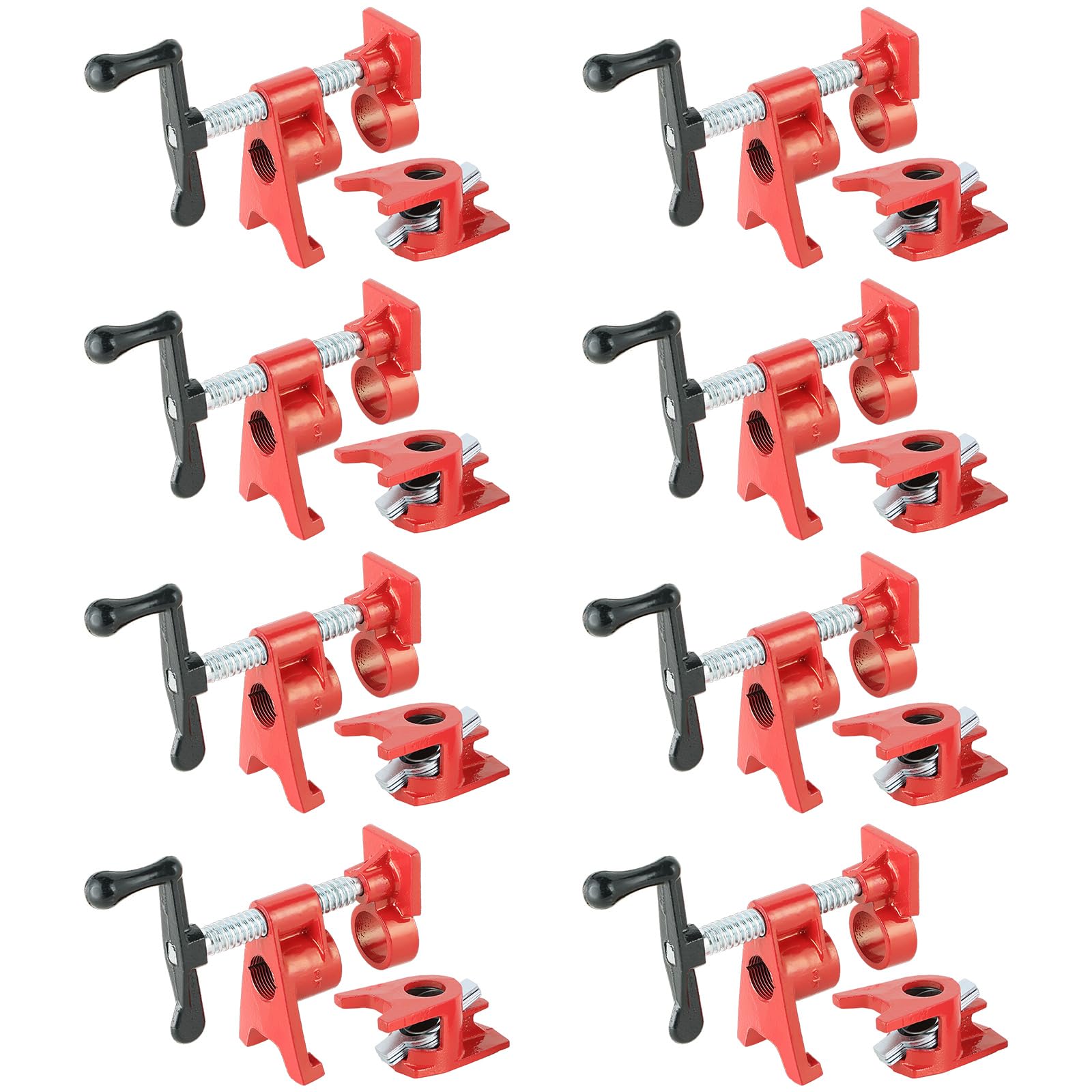 ATPEAM Wood Gluing Pipe Clamp Set | 8 Pack 3/4’’ Heavy Duty Cast Iron ...
