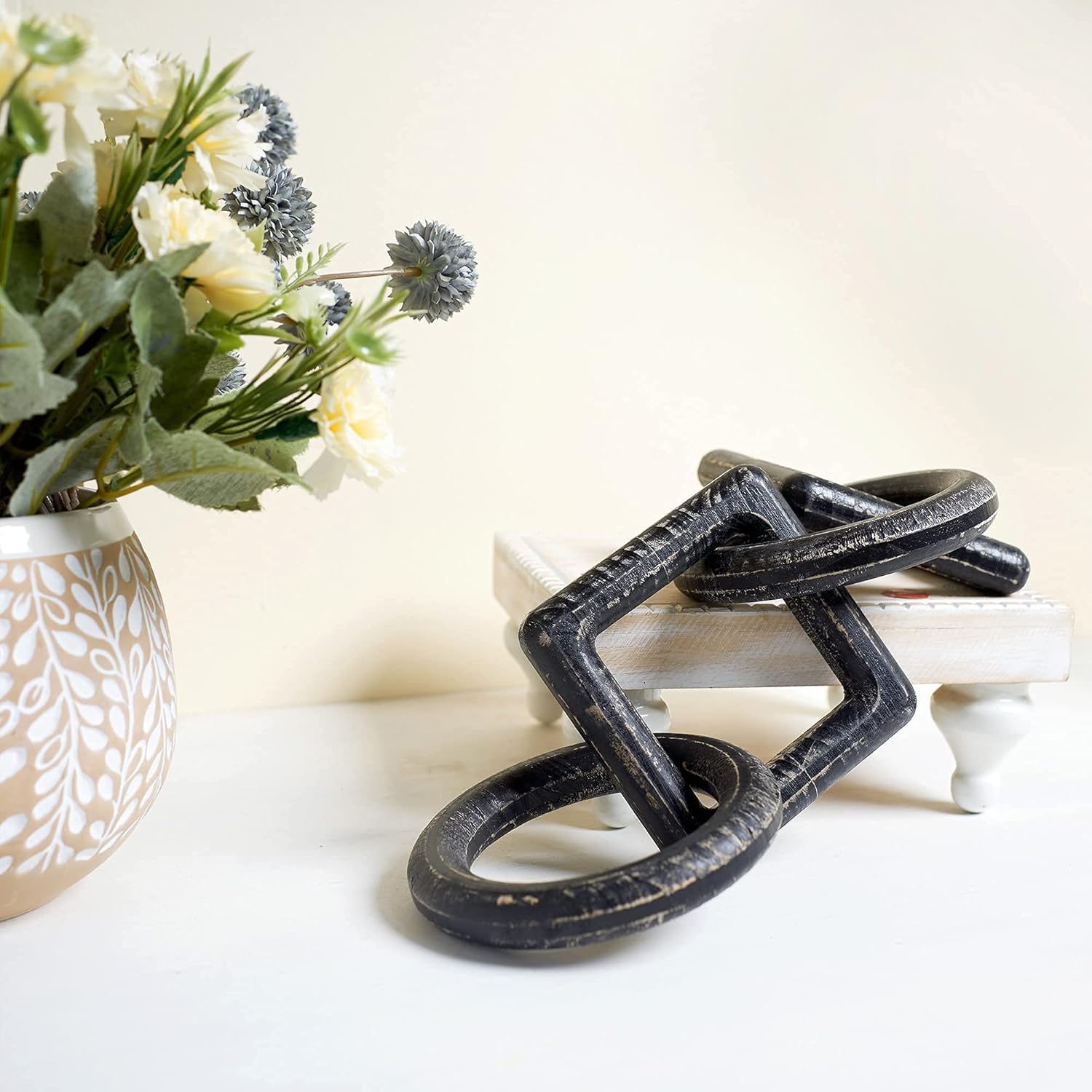 Amazon.com: GENMOUS & CO. Wood Chain Link Decor, 4-Link Decorative ...