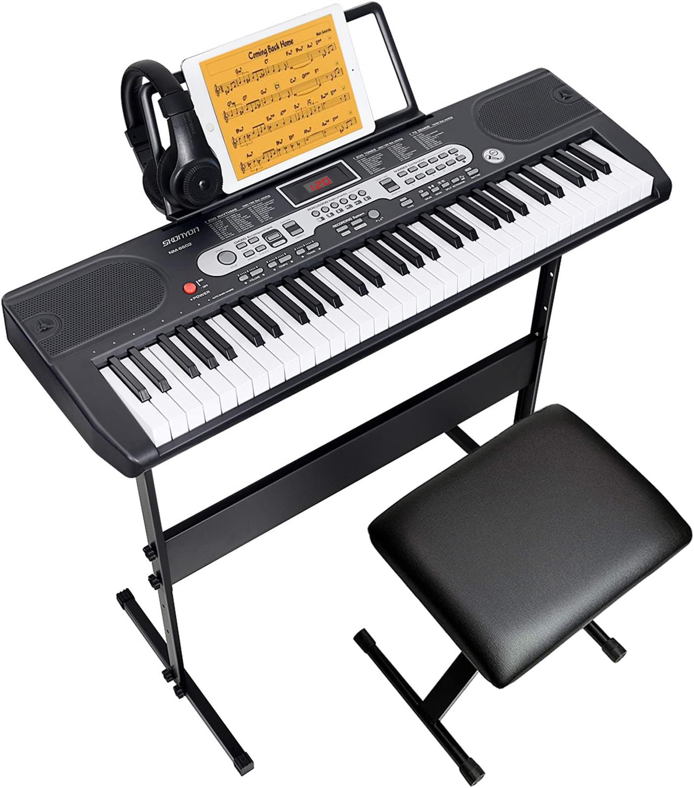 Amazon.com: SKONYON Keyboard Piano 61 Key Electric Piano Keyboard for ...