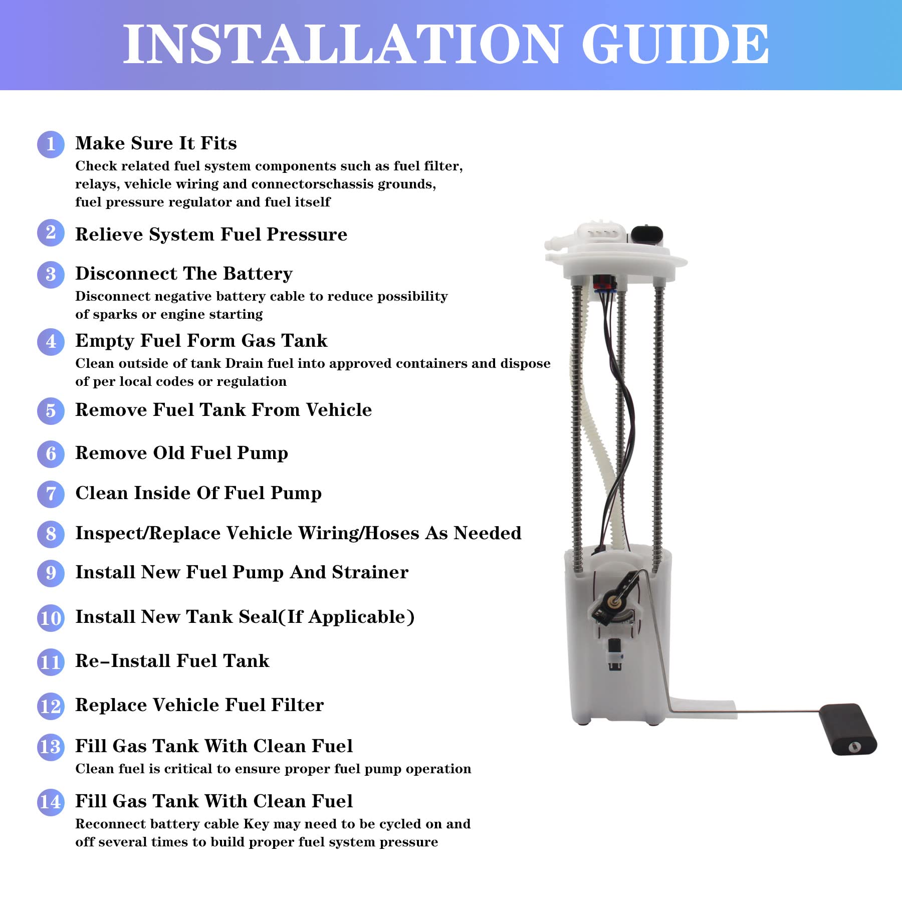 AdvanEX Fuel Pump Assembly Replaces E3500M Compatible with Chevy ...
