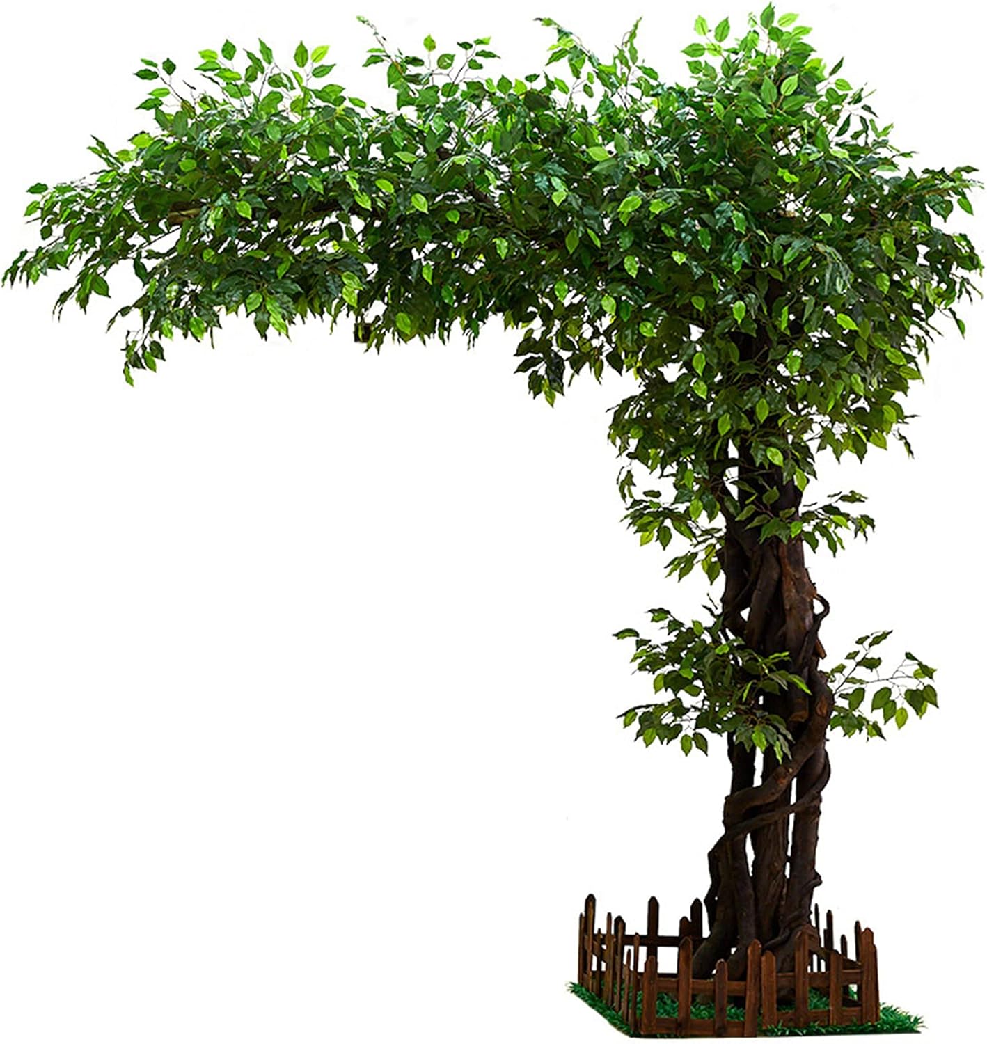 Amazon.com: Artificial Ficus Silk Tree Plastic Tree Model, Fake Plant ...