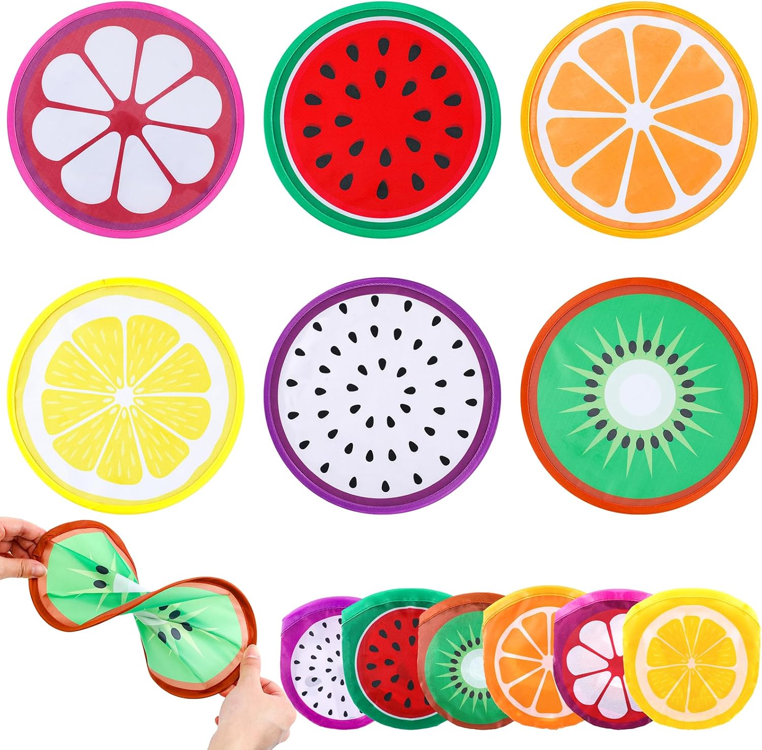 Amazon.com: CroBlissful 24 Pcs Foldable Flying Disc Fans 9.84'' Fruit ...