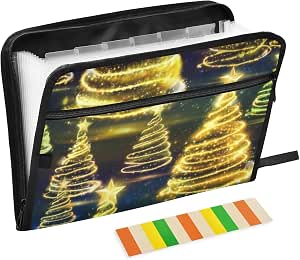 Amazon.com: Elegant Christmas Trees Sparkling Zipper Expanding File ...