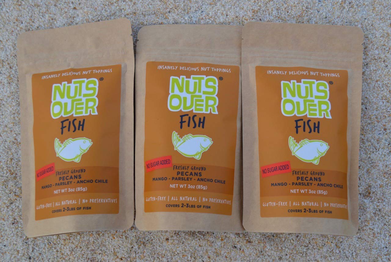 Amazon.com : Nuts Over Fish Pecan Topping (No Sugar Added) 3oz Packages ...