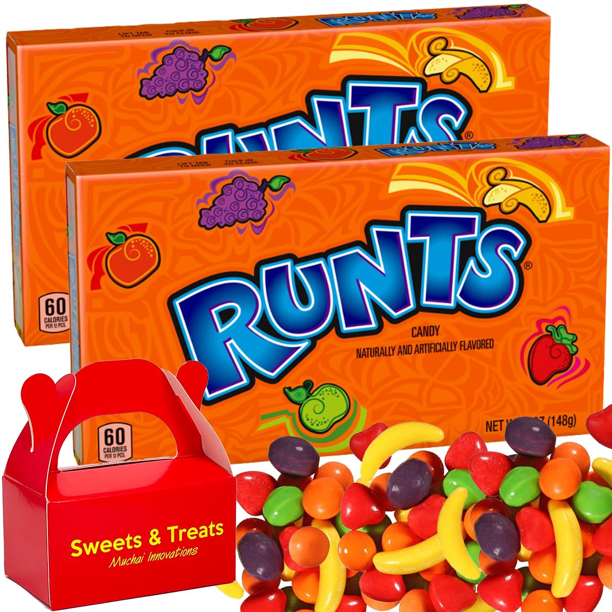 Runt Candy | Chewy & Fruity Assorted Shapes Flavors Hard Candy - For ...
