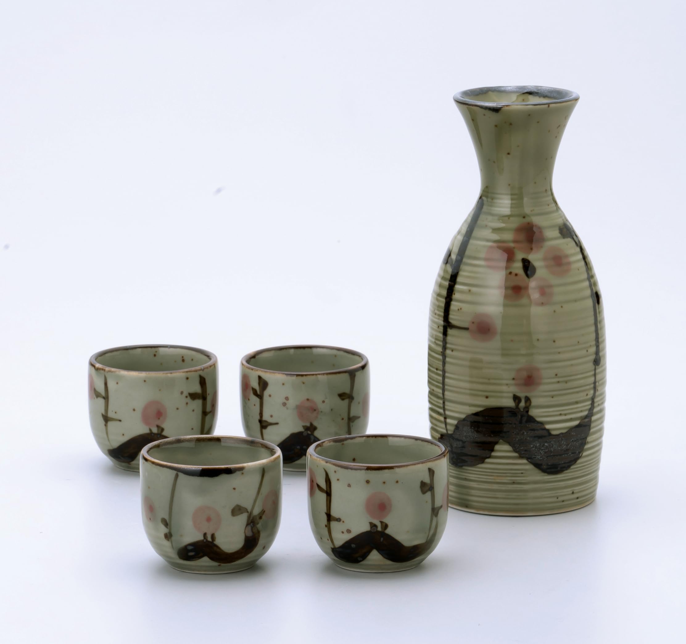 Amazon.com | PUNNIO Ceramic Sake Set, 5pcs Japanese Saki Set with 1 ...
