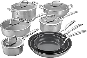 Amazon.com: ZWILLING Energy Plus 13-pc Stainless Steel Ceramic Nonstick ...