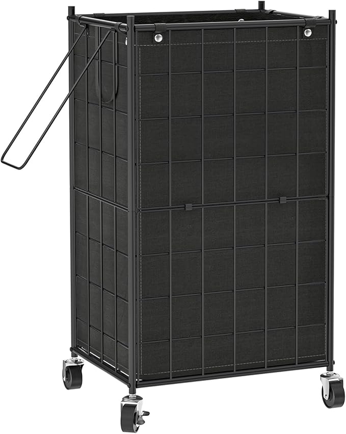 Amazon.com: WOWLIVE Laundry Hamper with Wheels,Metal Wire Frame Rolling ...