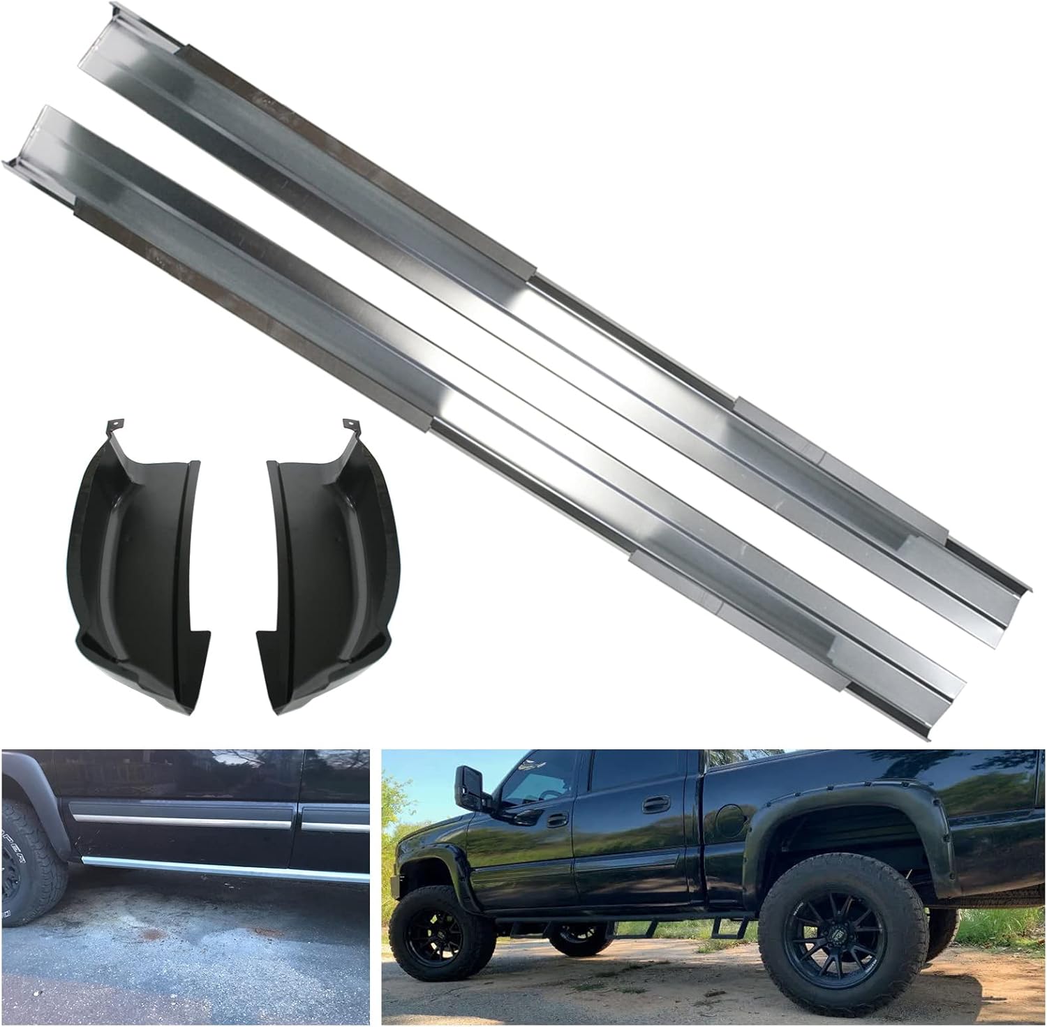 Amazon.com: Rocker Panels Cab Corner Compatible with 1999-2007 Sierra ...