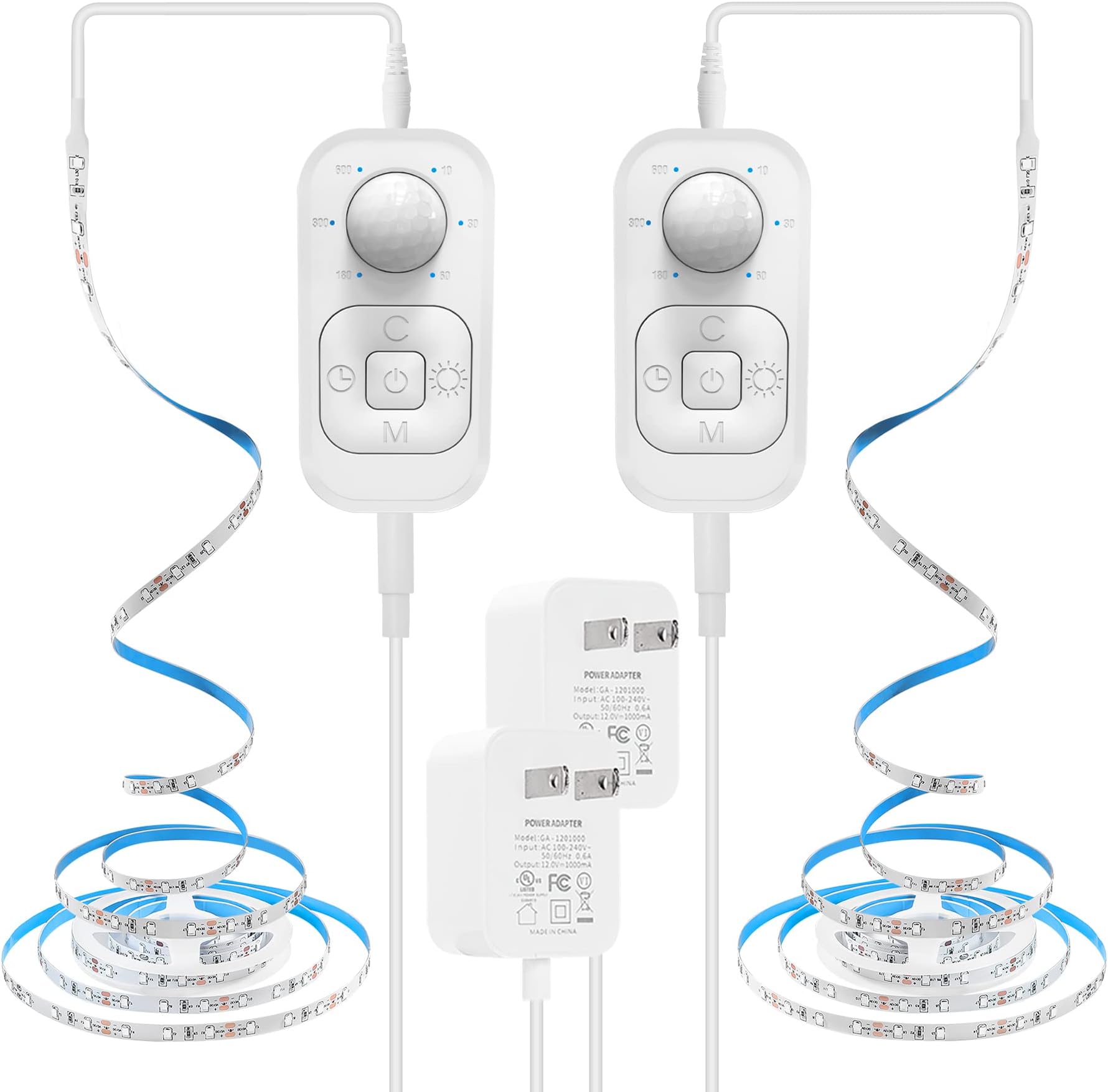 Under Cabinet Lights - Plug-in Motion Sensor LED Strip Lights Indoor ...