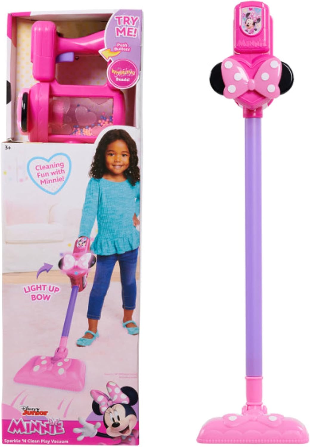 Disney Junior Minnie Mouse Sparkle N’ Clean Vacuum Play Toy : Amazon ...