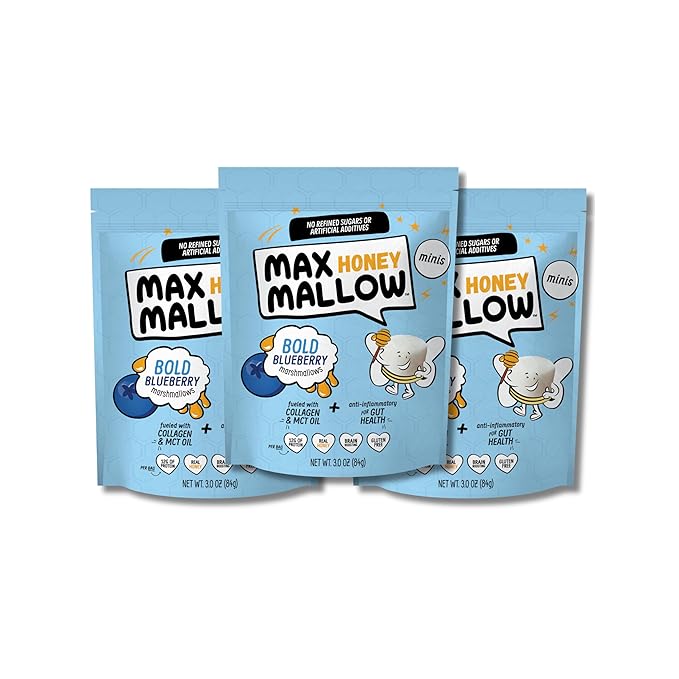 Amazon.com : Max Mallow Bold Blueberry Mini HONEY Marshmallows – Gut ...