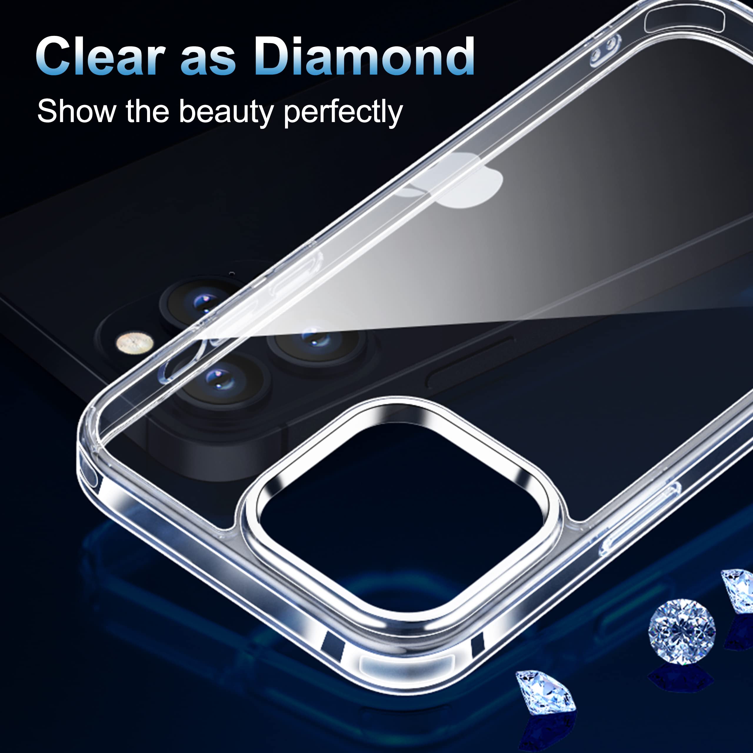 DOPLON Crystal Clear Designed for iPhone 13 Pro Max Case, [Never ...