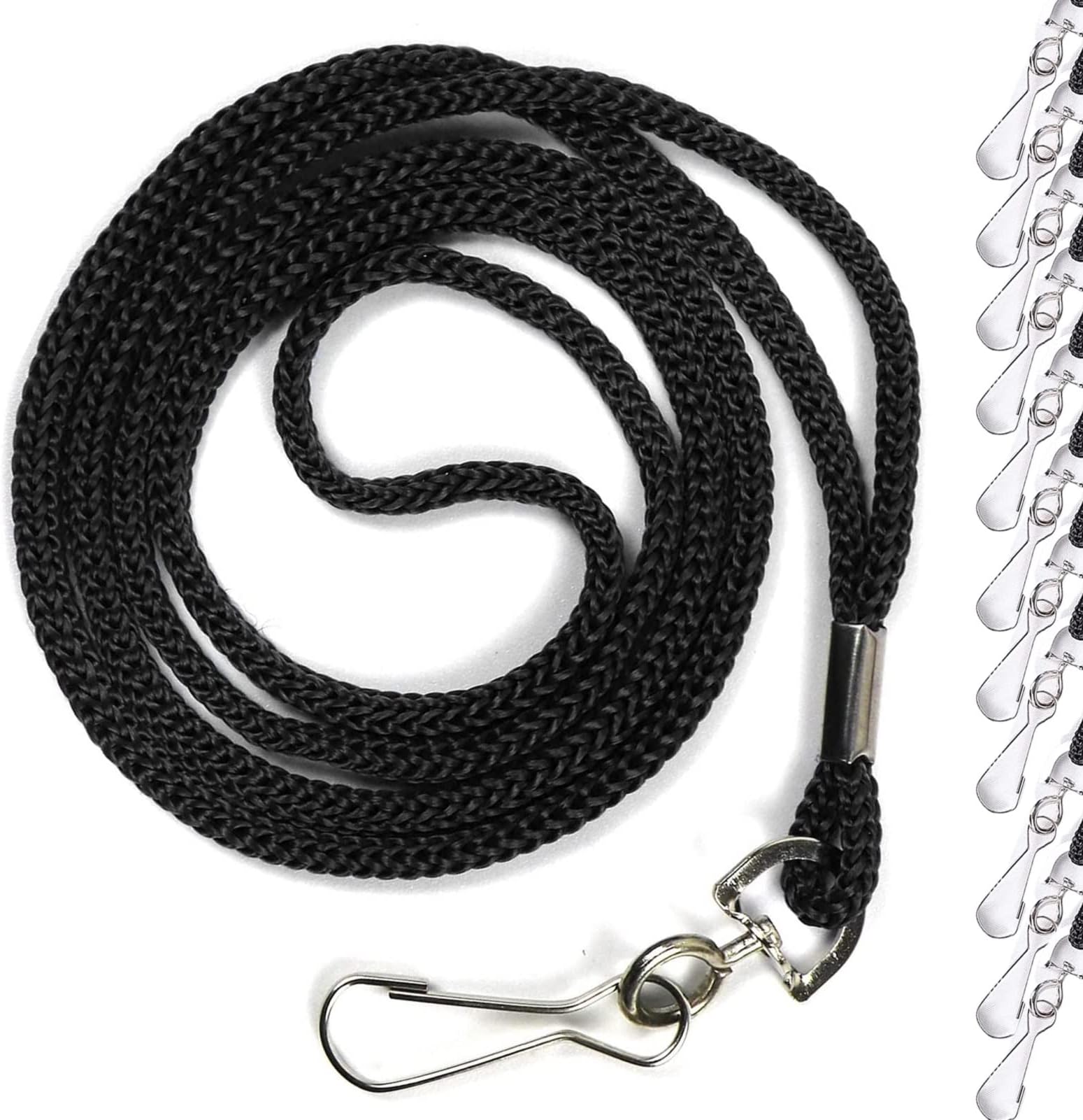 Amazon.com: HOSL Black Nylon Lanyards, 100 Pack Bulk Office ID Card ...