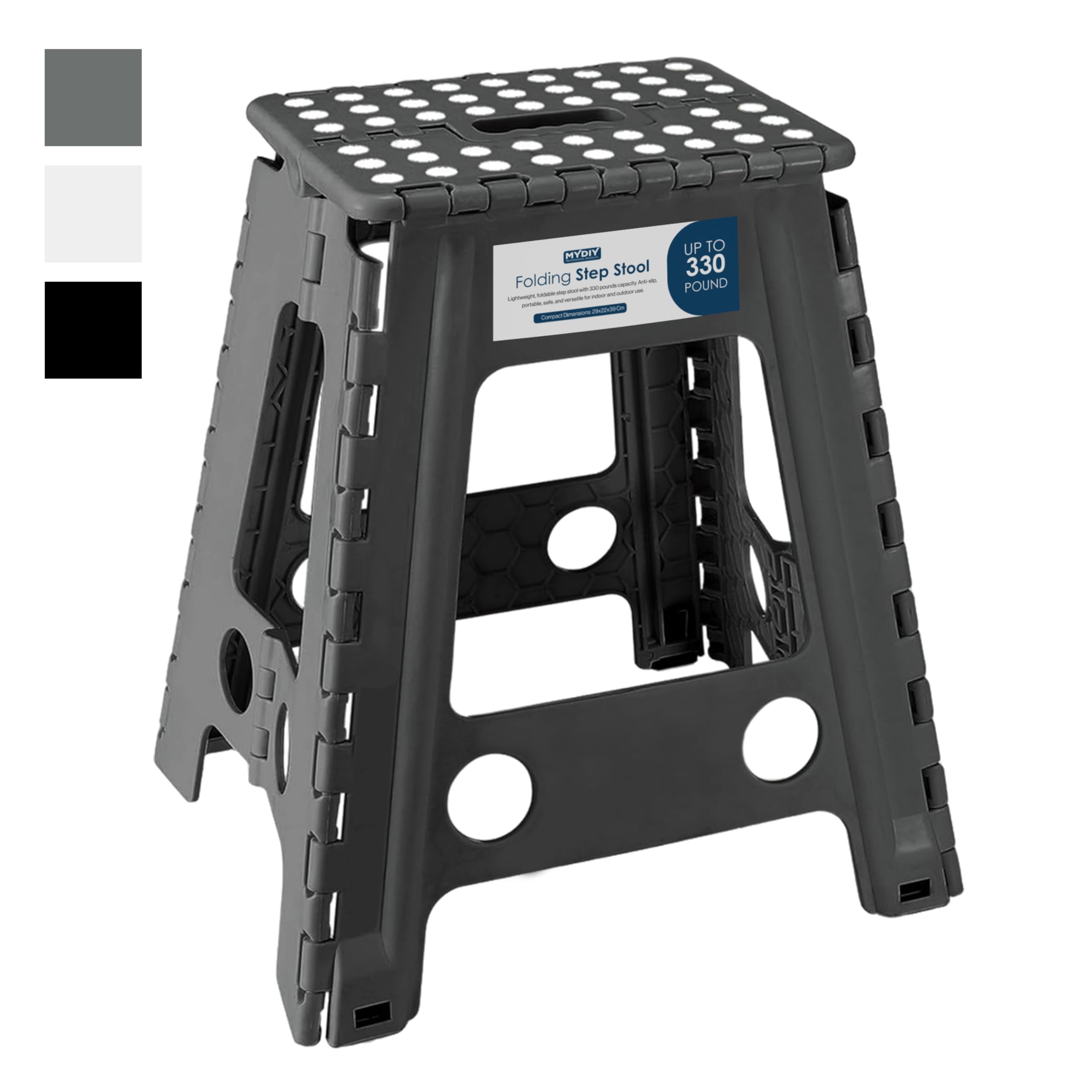 MY DIY Folding Step Stool 17 Inch Lightweight Heavy Duty Strong Plastic ...