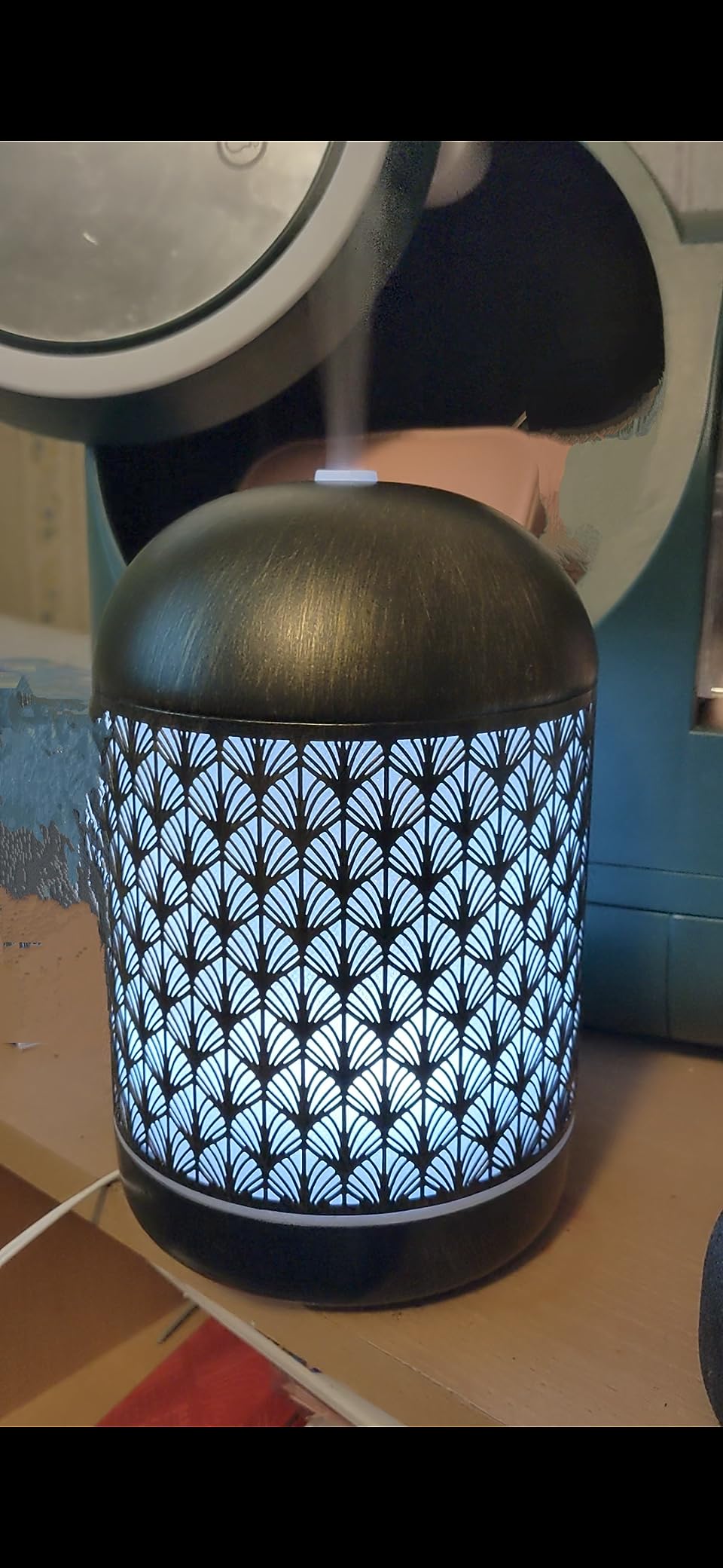 JVJH Diffuser 300ml Metal Vintage Aromatherapy Diffuser, 7 Color LED ...