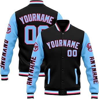 Amazon.com: lomidine Custom Letterman Jacket for Adults and Kids with ...