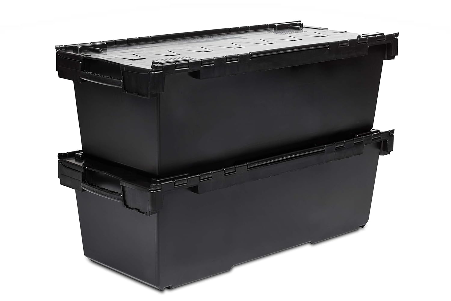 2x New 140 Litre Large 'Extra Long' Plastic Lidded Crate Office Storage ...