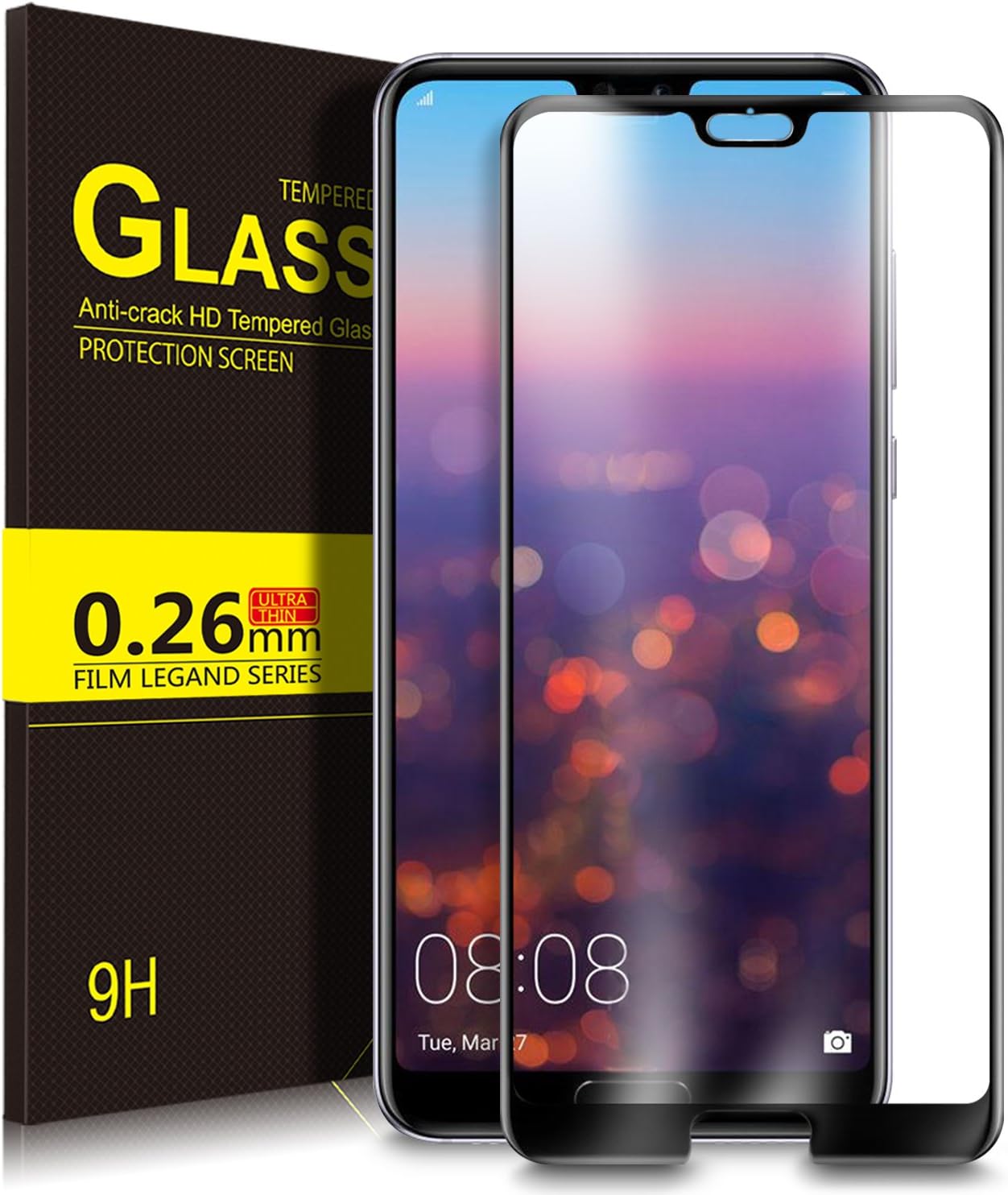 Huawei P20 Pro Protector de Pantalla, KuGi Full Coverage Cristal Vidrio ...