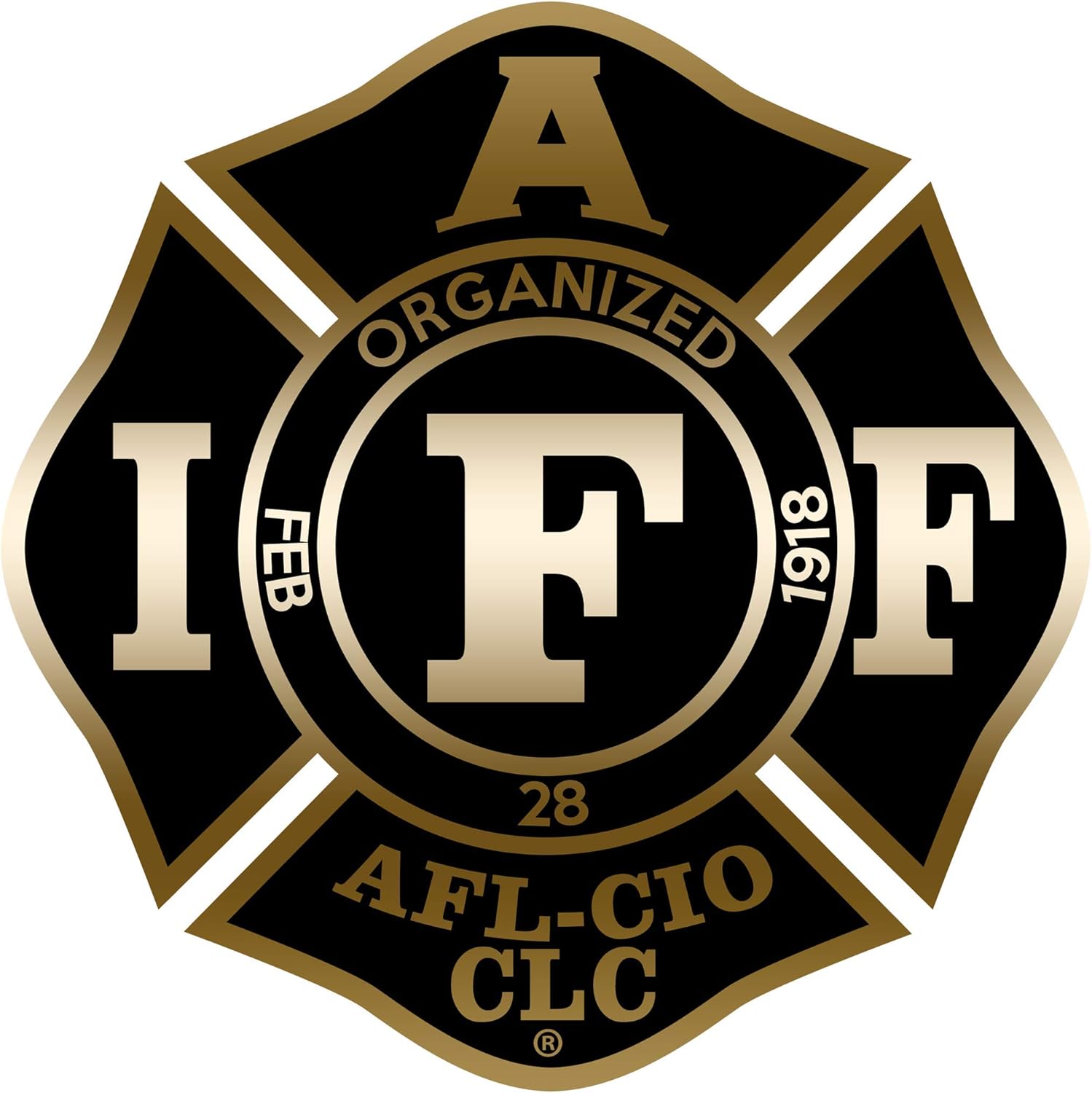 Amazon.com: The 4" Reflective Faded Gold and Black IAFF Union Vinyl ...