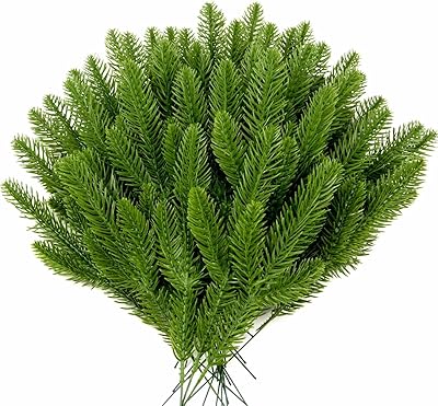 Amazon.com: Hananona 40 Pcs Artificial Pine Sprigs Faux Greenery Stems ...