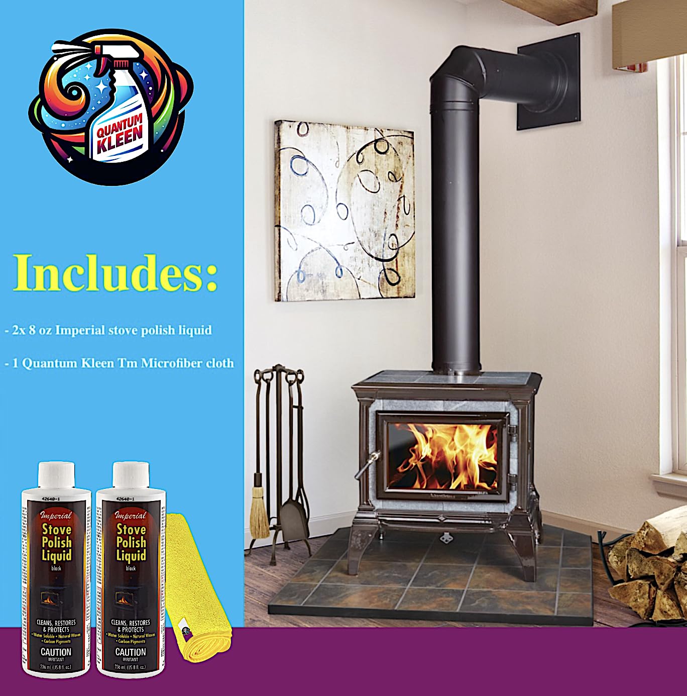 Snapklik.com : Quantum Kleen Micro Fiber Towel + 2-8OZ Imperial Stove ...