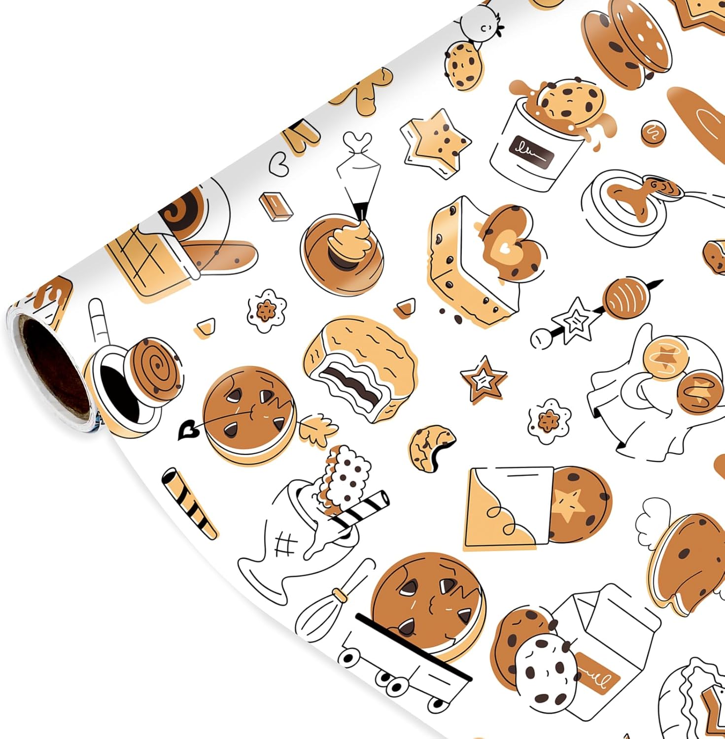 Amazon.com: Dessert Theme Wrapping Paper Roll - Pastry Bakery Cookie ...