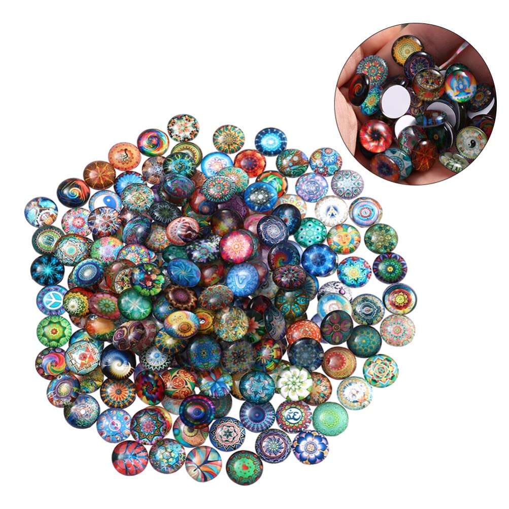 Amazon.com: IMIKEYA 100pcs Glass Cabochons Round Glass Stones Jewelry ...