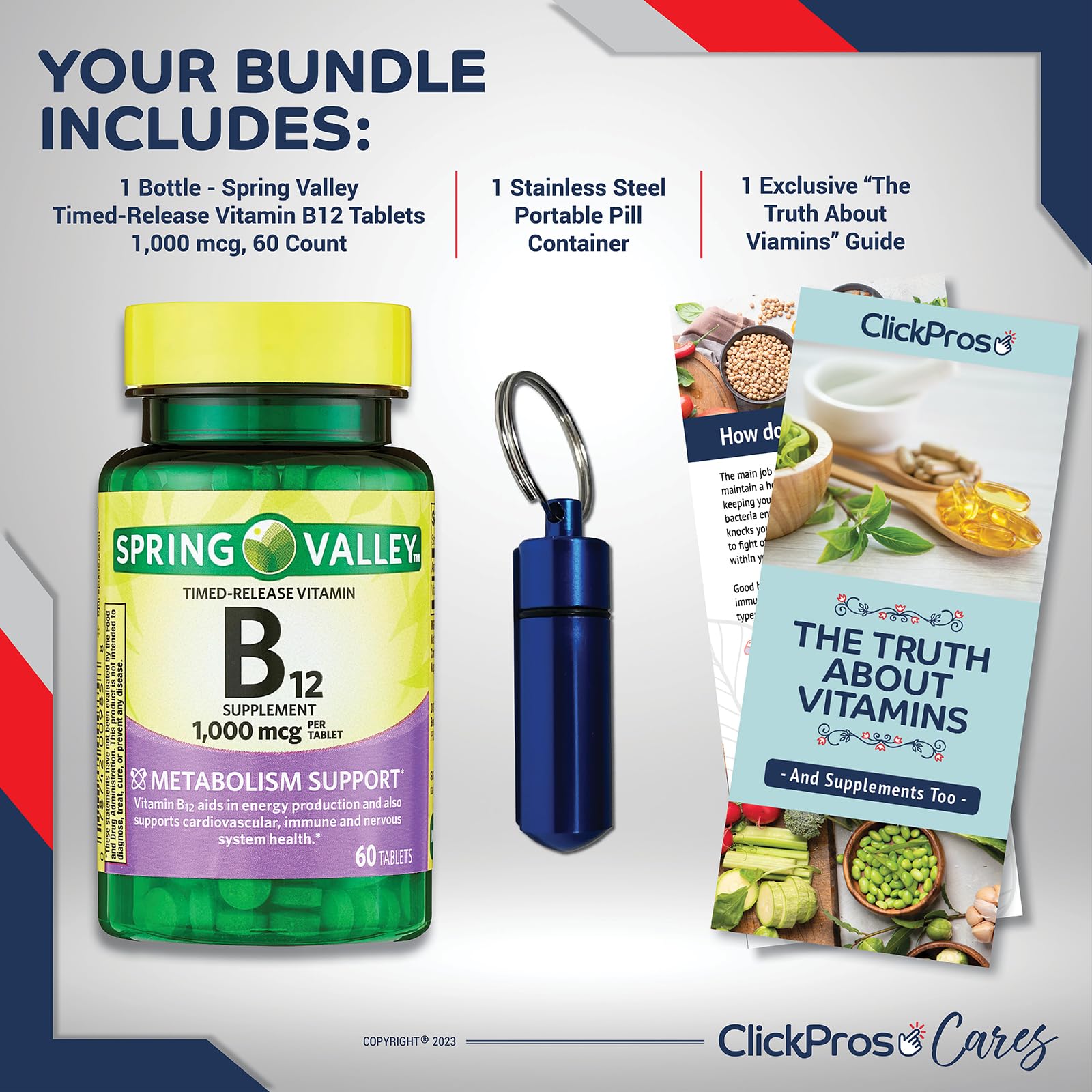 Snapklik.com : Spring Valley Timed-Release Vitamin B12 Tablets, 1,000 ...
