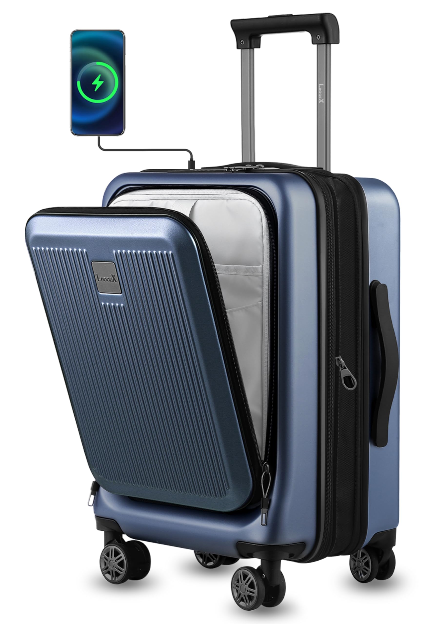 Amazon.com | LUGGEX Carry on Luggage 22x14x9 Airline Approved, PC Hard ...