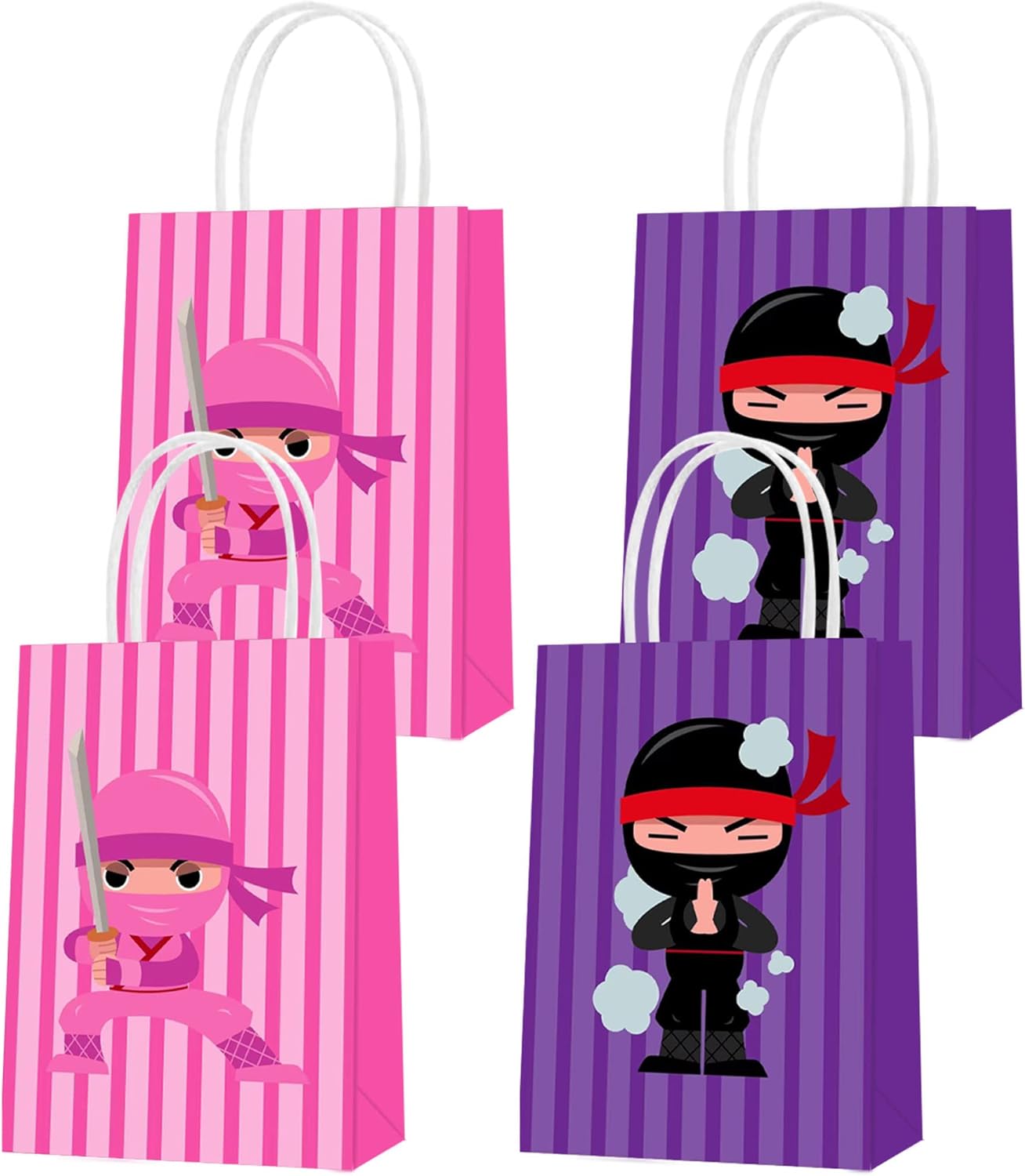 Amazon.com: VEdusa Ninja Party Paper Gift Bags, 2 Styles Party Favor ...
