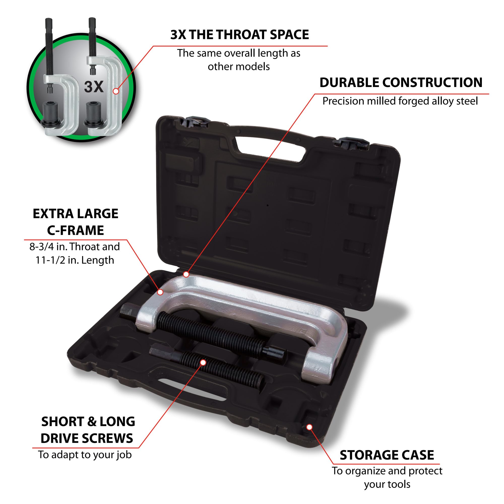 Astro Ball Joint Press Kit Performance Tool W89306 Extra Large Ball ...