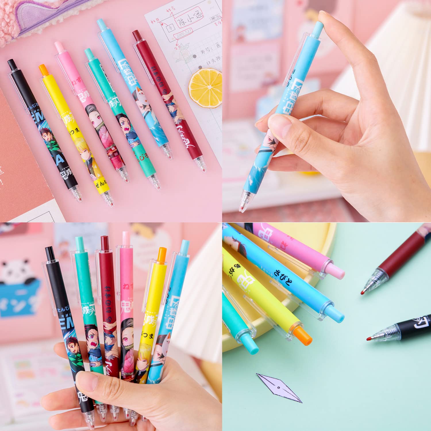 Buy Anime Gel Ink Pens Demon Nezuko Tanjiro Zenitsu Inosuke Sabito Gel ...