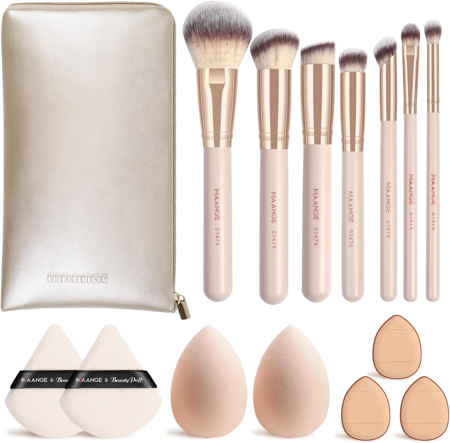 Amazon.com: MAANGE Makeup Brush Set 15 Pcs Makeup Tool Set Premium ...