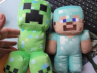 Amazon.com: Mattel Minecraft Plush Figure 2-Pack, Steve in Diamond ...