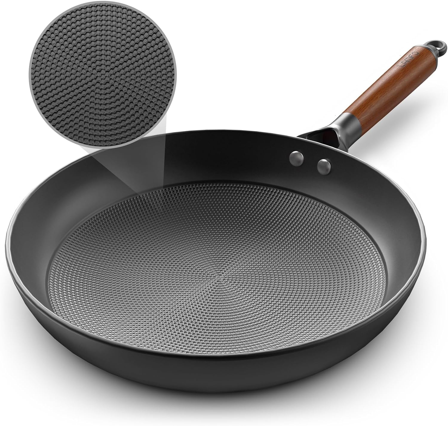 Amazon.com: LAMFO Non Stick Frying Pans, 12" Honeycomb Long-Lasting ...