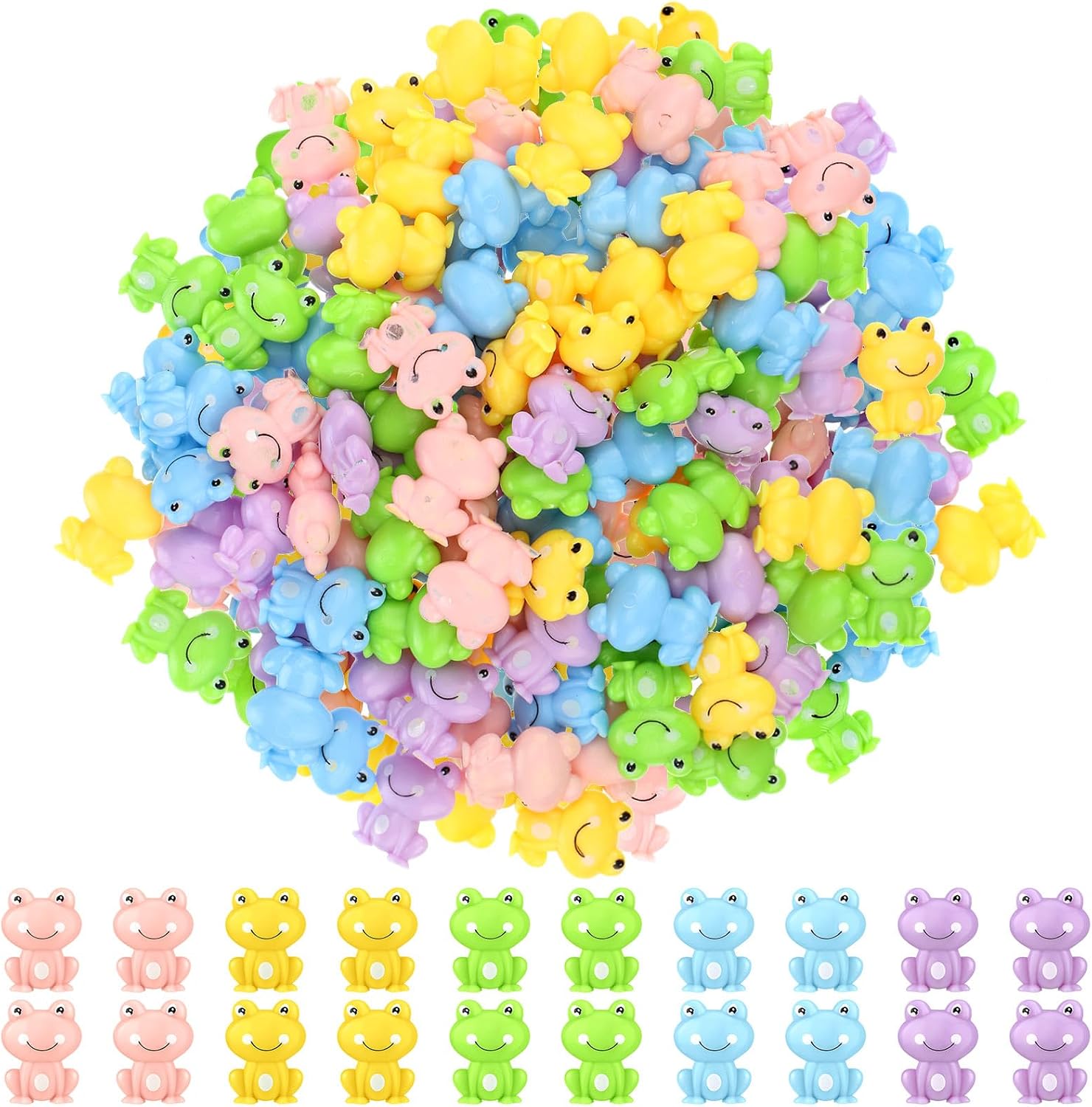 Amazon.com: Seenelling 100 Pcs Mini Frog Figurines Tiny Plastic Frog ...
