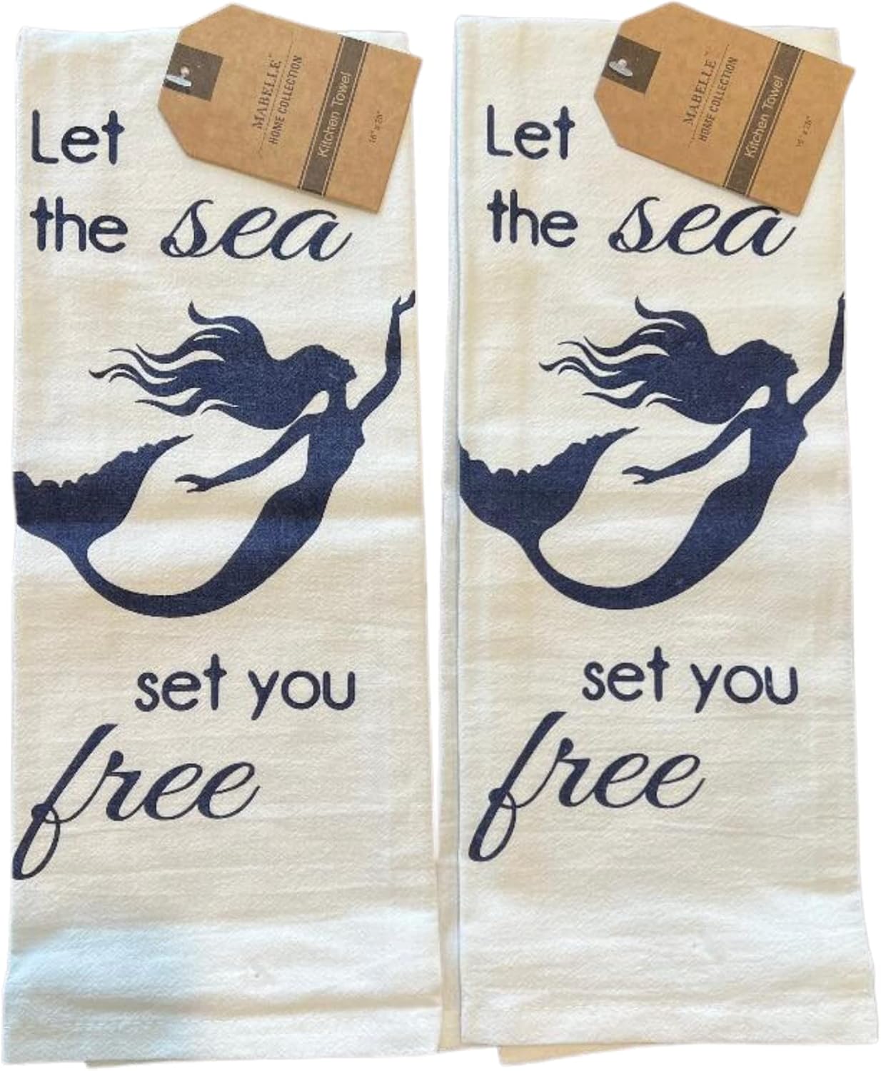 Amazon.com: Lunch Money Set of 2 Mermaids Themed Kitchen Towels Hand ...
