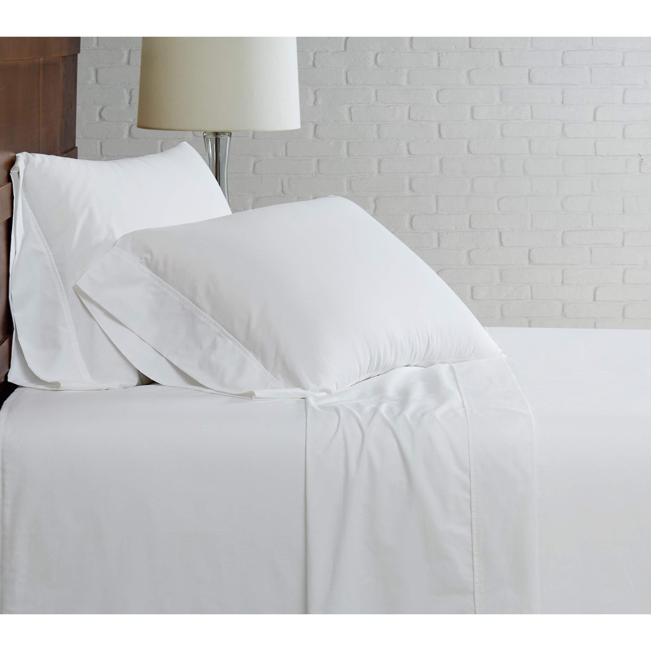 Amazon.com: Brooklyn Loom Classic Cotton Sheet Sets White Cotton 3 ...