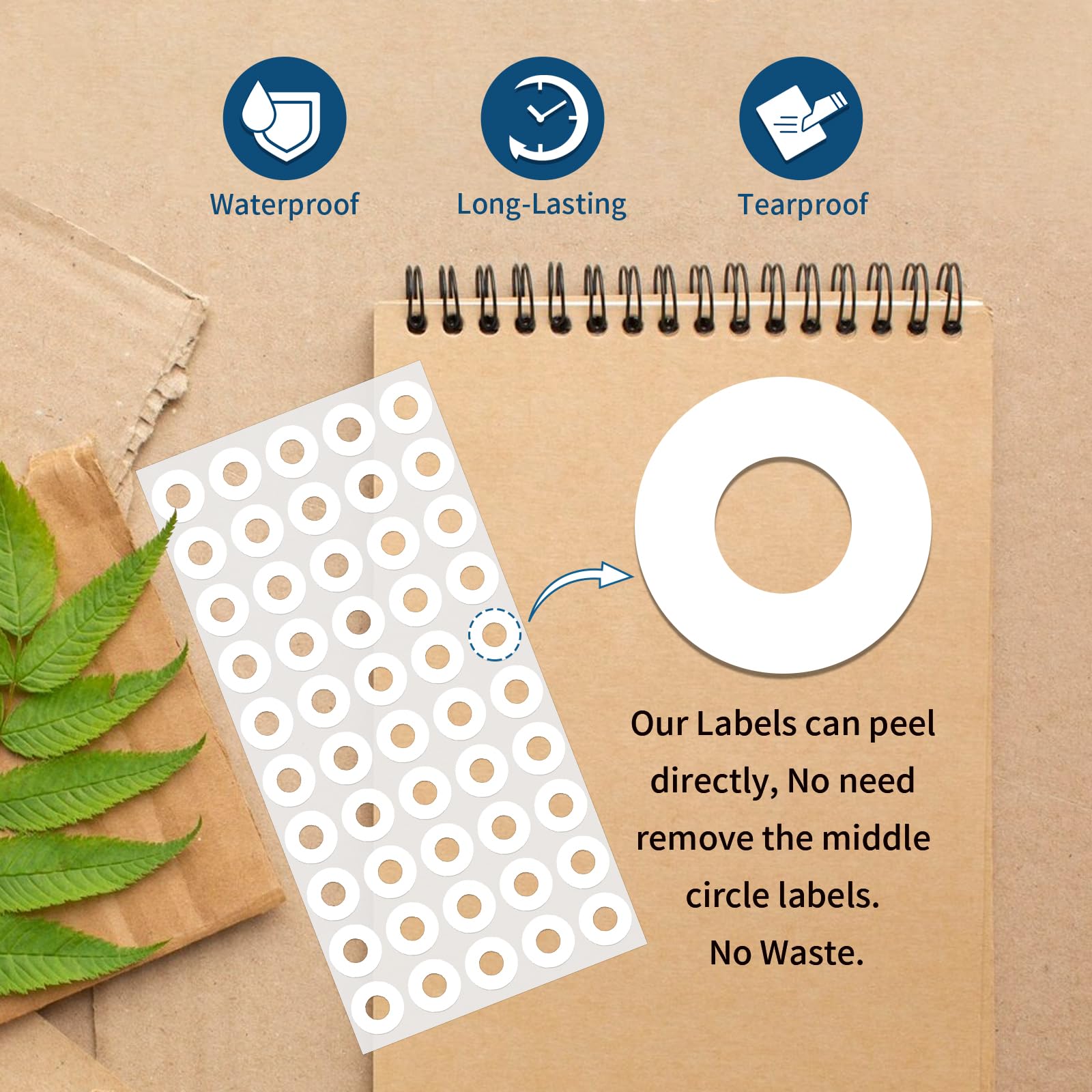 Snapklik.com : 2500 Pcs White Hole Reinforcement Stickers
