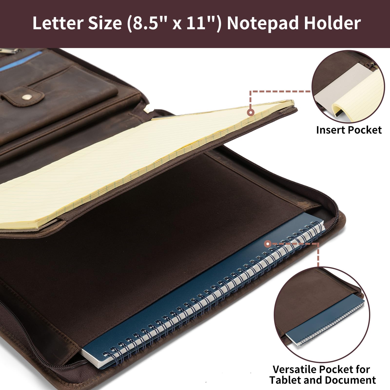 Personalized Leather Legal Pad Holder